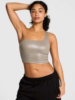 Pink Relay One-shoulder Bra Tank - Print