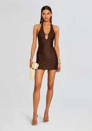 SHANI SHEMER Miki Mini Dress - Espresso