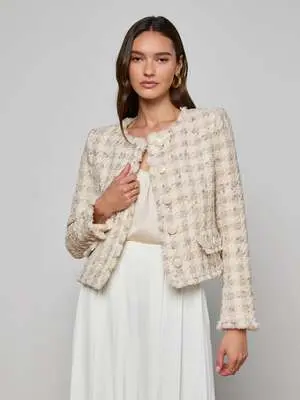 L'Agence Houndstooth Tweed Zell Jacket