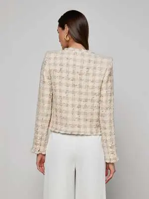 L'Agence Houndstooth Tweed Zell Jacket