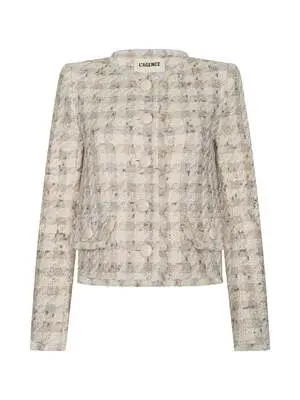 L'Agence Houndstooth Tweed Zell Jacket
