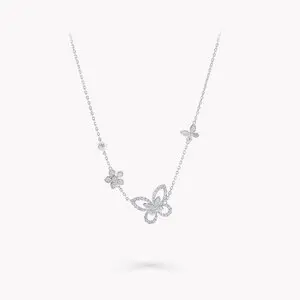 Graff Butterfly And Flower Diamond Pendant - White Gold