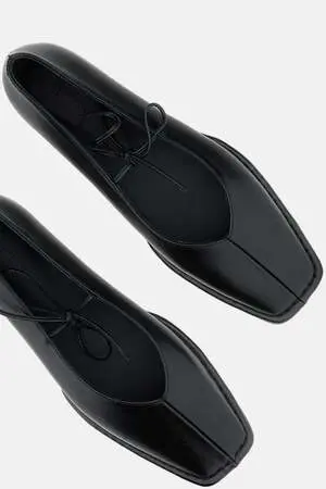 ALOHAS Sway Leather Ballet Flats - Black