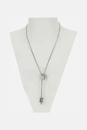 Rabanne Ring And Key Pendant Necklace Argento