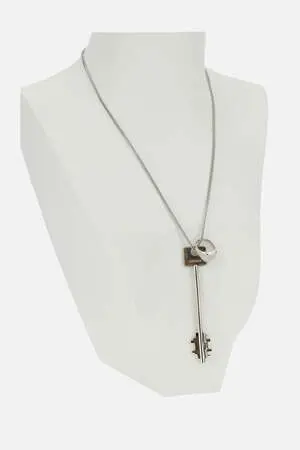 Rabanne Ring And Key Pendant Necklace - Argento