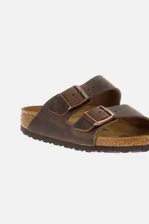 BIRKENSTOCK Arizona Habana Oiled Leather Sandals - Brown
