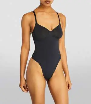 SKIMS Seamless Sculpt Thong Bodysuit - Black