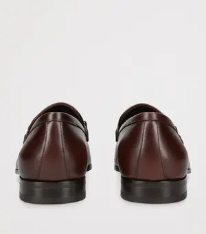 FERRAGAMO Leather Balty Loafers - Brown