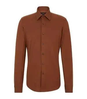 BOSS Cotton-blend Shirt - Brown