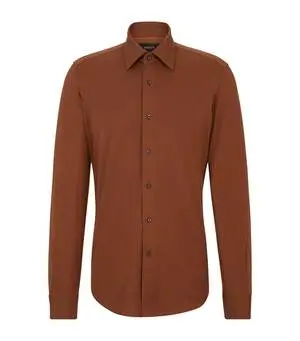 BOSS Cotton-blend Shirt - Brown