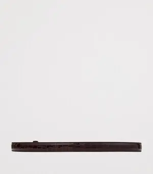 JIMMY CHOO Leather Belt With Diamond Clasp - Brown