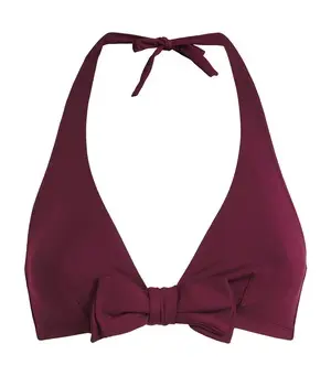 ERES Bow-detail Bikini Top - Burgundy
