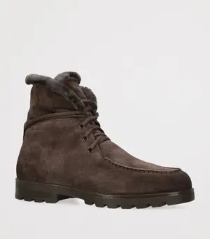 Santoni Suede Detroit Boots