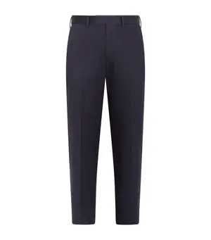 TOM FORD Cotton Tailored Trousers - Navy