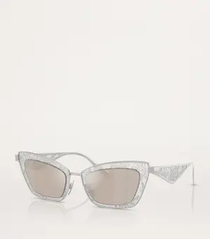Dolce & Gabbana Steel Cat Eye Sunglasses