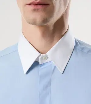 TOM FORD Cotton Contrast-trim Shirt - Blue