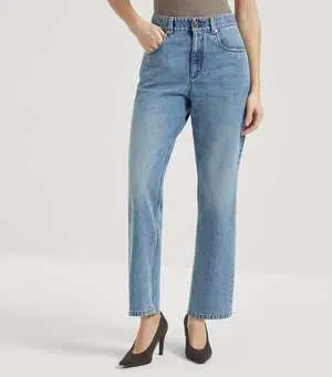 Brunello Cucinelli Logo Patch Mid-rise Straight-fit Jeans