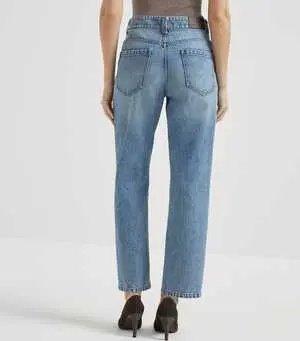 Brunello Cucinelli Logo Patch Mid-rise Straight-fit Jeans