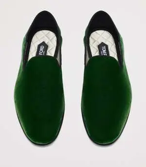 TOM FORD Velvet Loafers - Green