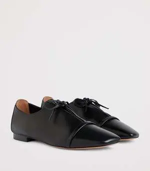 MALONE SOULIERS Nappa Leather Jean Flats - Black