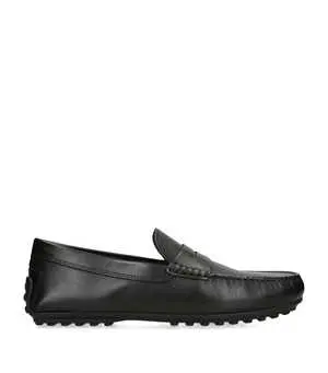 TOD'S Leather City Gommino Loafer - Black