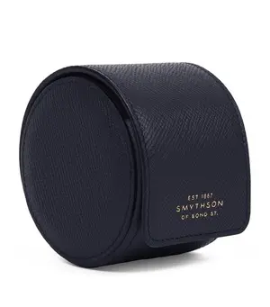 Smythson Leather Panama Single Watch Roll