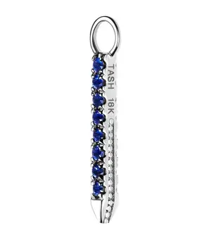 MARIA TASH Diamond And Sapphire Eternity Bar Charm - White