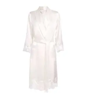 MANITO Mulberry Silk Luella Robe - White