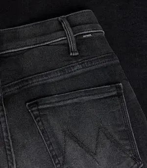 MOTHER The Hustler Roller Sneak Jeans - Black