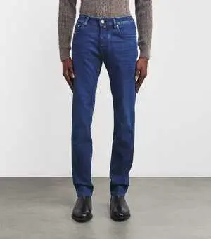 Jacob Cohen Bard Slim Jeans With Crocodile Skin Patch