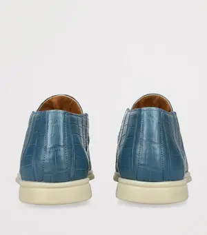 BROTINI Alligator Skin Ankle Boots - Blue