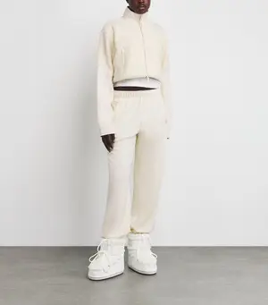 SKIMS Teddy Cropped Zip-up Jacket - Ivory