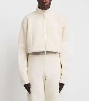SKIMS Teddy Cropped Zip-up Jacket - Ivory