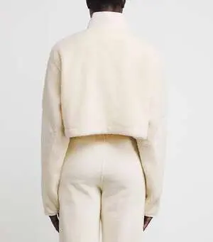 SKIMS Teddy Cropped Zip-up Jacket - Ivory