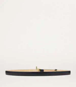 Alexander McQueen Leather T-bar Belt - Black