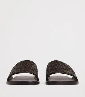 Bottega Veneta Lambskin Elio Mules - Brown
