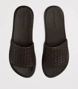 Bottega Veneta Lambskin Elio Mules - Brown