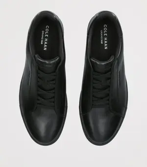 Cole Haan Leather Grandprø Luxe Slip-on Sneakers - Black