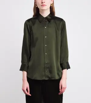 L'Agence Silk Dani Shirt - Green