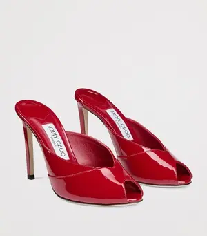 JIMMY CHOO Brigitte 100 Patent Leather Mules