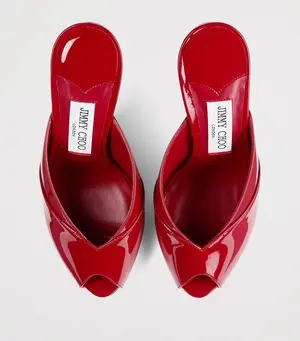 JIMMY CHOO Brigitte 100 Patent Leather Mules