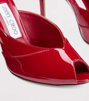 JIMMY CHOO Brigitte 100 Patent Leather Mules