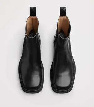 Bottega Veneta Leather Intrecciato-detail Ben Chelsea Boots - Black