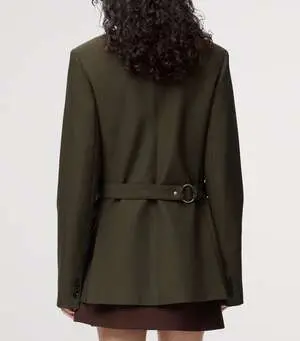Loewe Wool Draped Blazer - Green