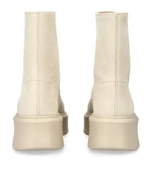 THE ROW Zipped I Leather Boots - Beige