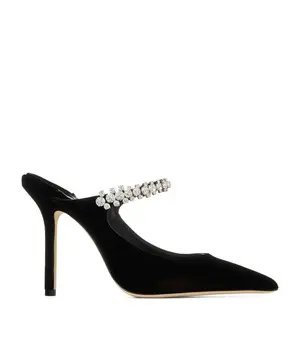 JIMMY CHOO Bing 100 Velvet Mules - Black