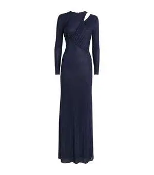 SELF-PORTRAIT Embellished Cut-out Maxi Dress