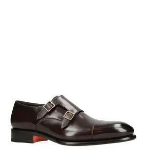 Santoni Leather Monk Shoes