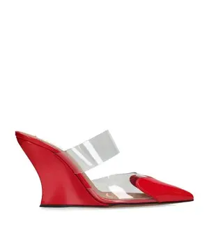 Alaïa Patent Coeur Mules - Red
