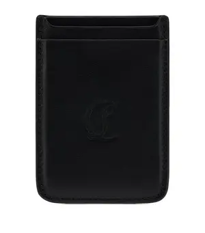 CHRISTIAN LOUBOUTIN Mooncrest Magsafe Leather Card Holder - Black